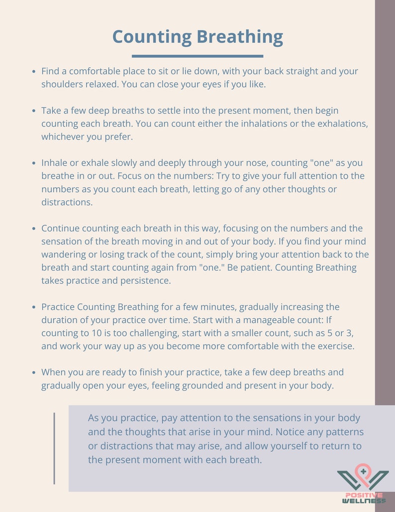 Calming Counting Breathing: Instant Digital Download - Reduce Stress ...