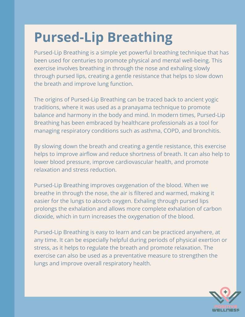 Calming Pursed-lip Breathing: Instant Digital Download Relieve Stress ...