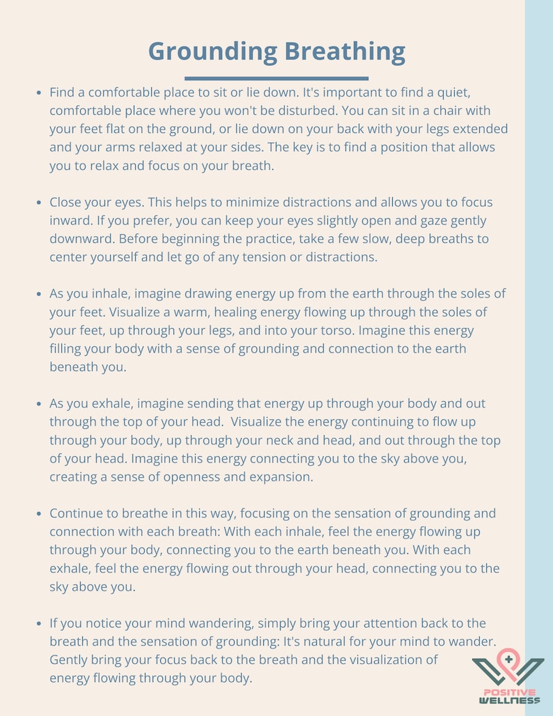 Calming Grounding Breathing: Instant Digital Download - Connect With ...