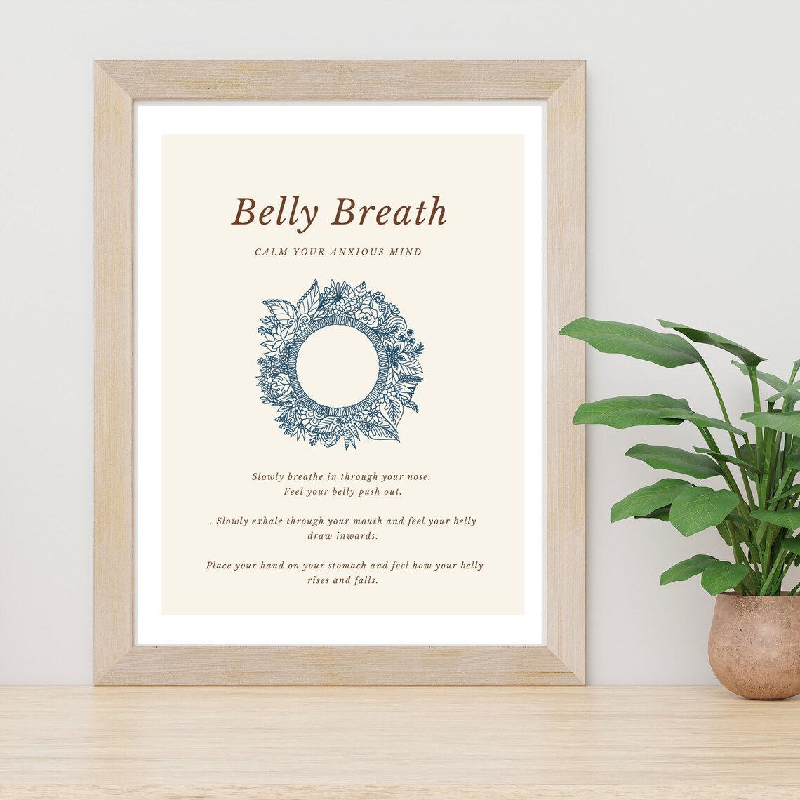 Mindful Breathing Exercise Belly Breath - Etsy