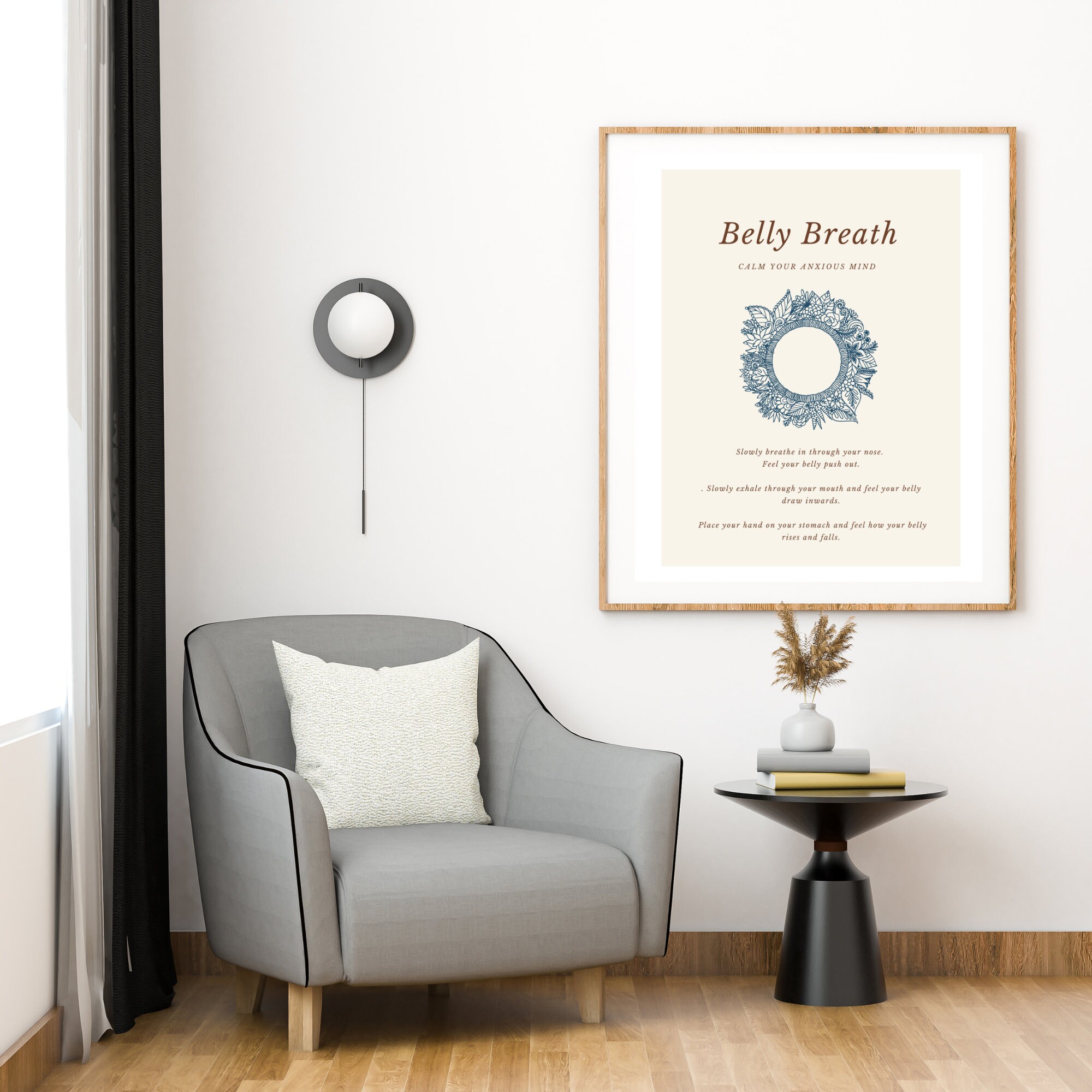 Mindful Breathing Exercise - Belly Breath - Etsy