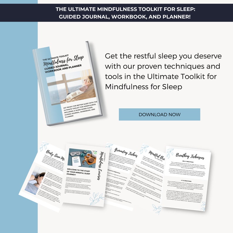 The Ultimate Mindfulness Sleep Toolkit | Insomnia Relief| Sleep Self Care Guided Journal ...