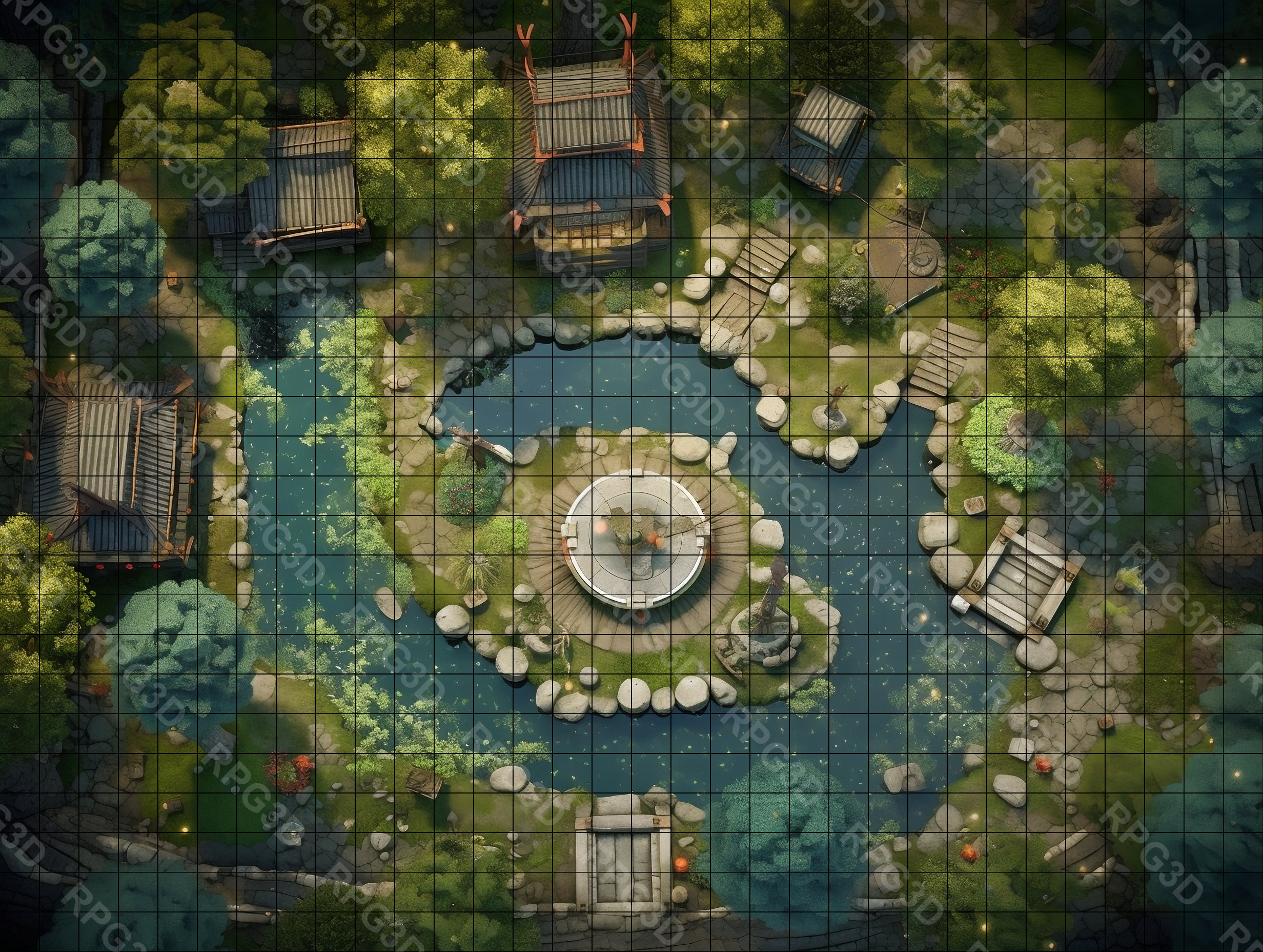 Japanese Village Dnd Battle Map X6 D&D Battlemap Donjons Et - Etsy UK