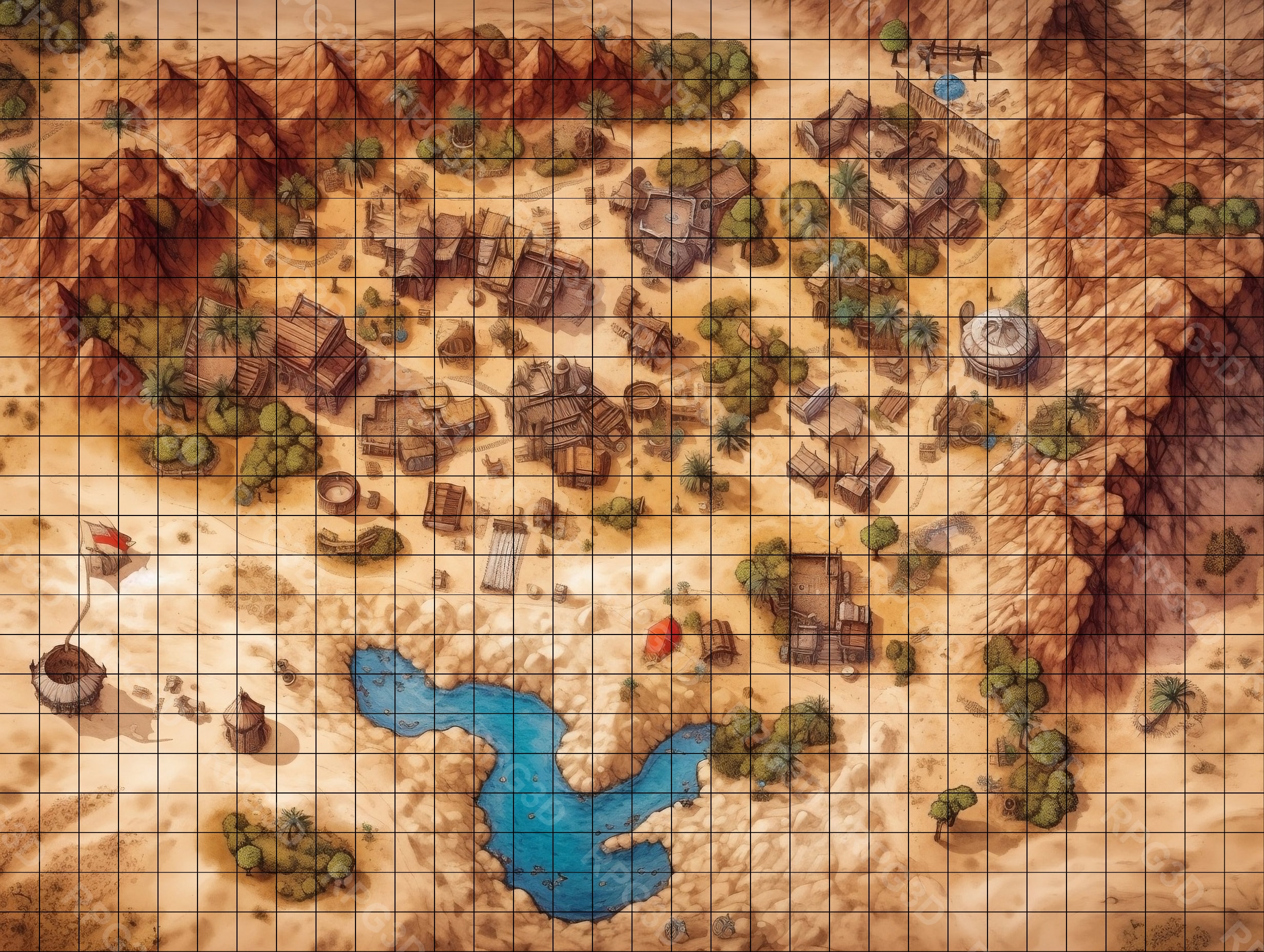 Desert Village Battle Map Dnd Battle Map D&D Battlemap - Etsy UK