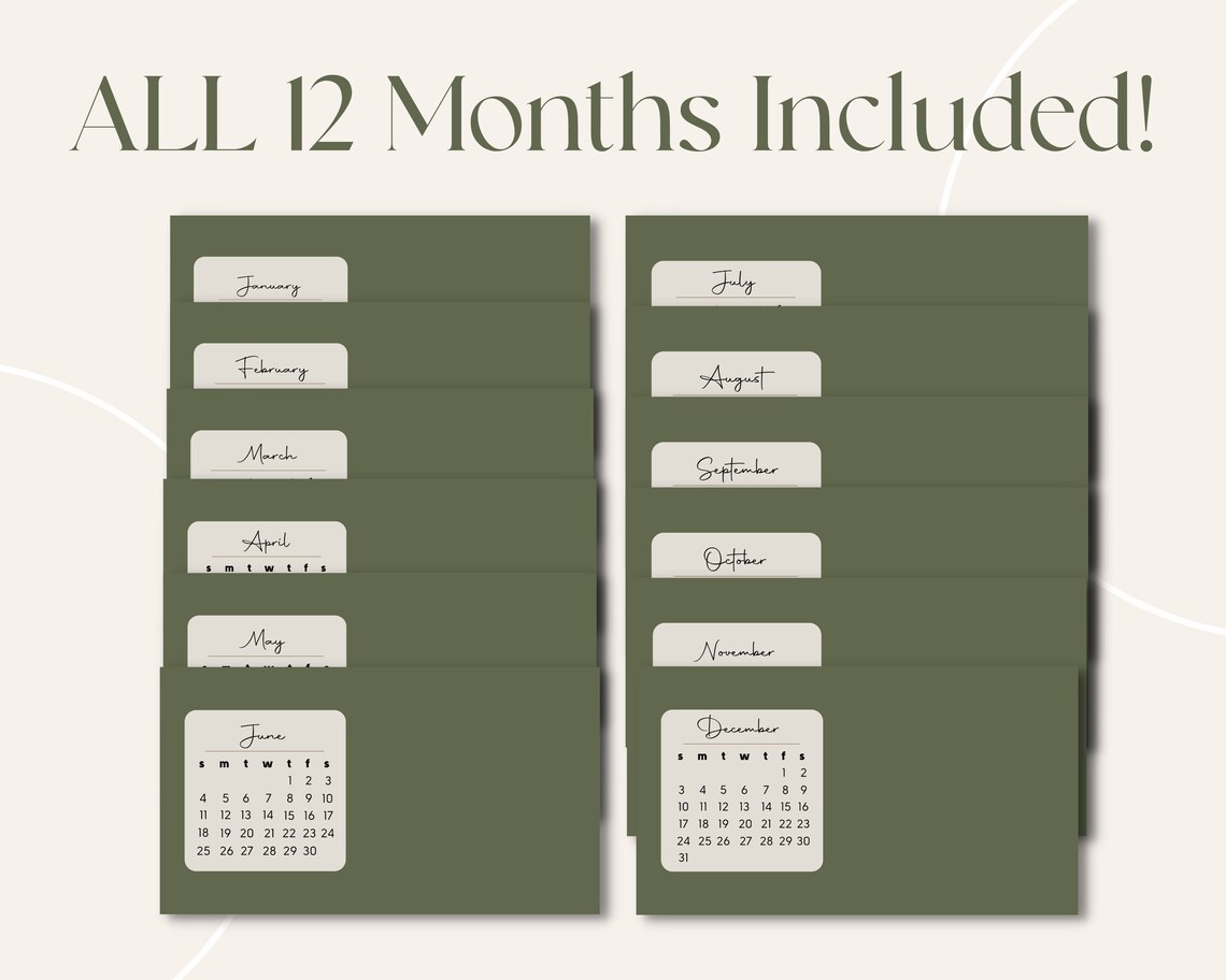 2023 Monthly Calendar Desktop Wallpaper, Minimalistic Green Desktop ...