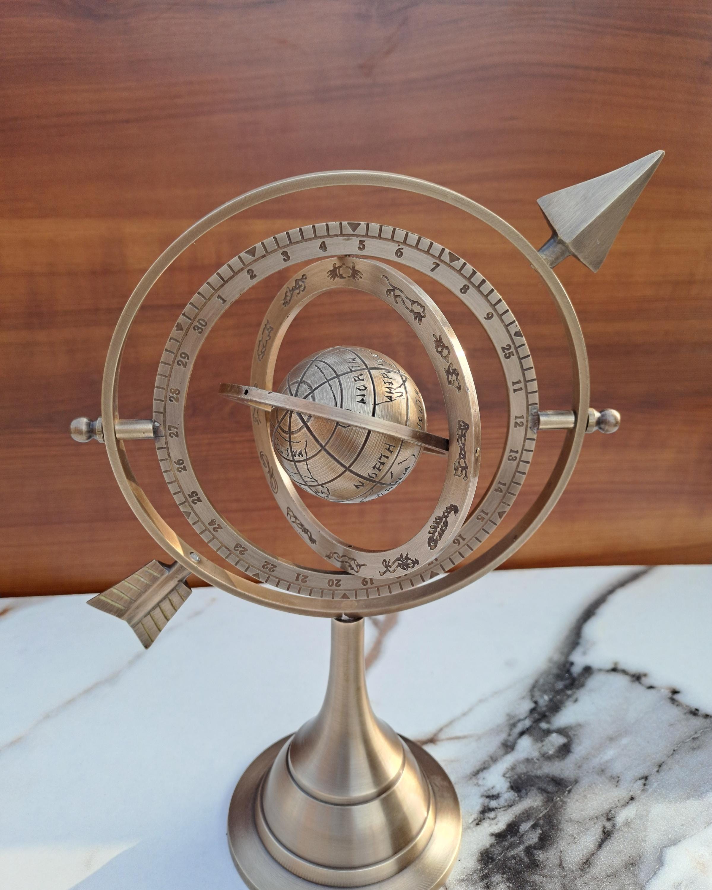 Brass Armillary Sphere Globe: Antique Celestial Decor - Etsy