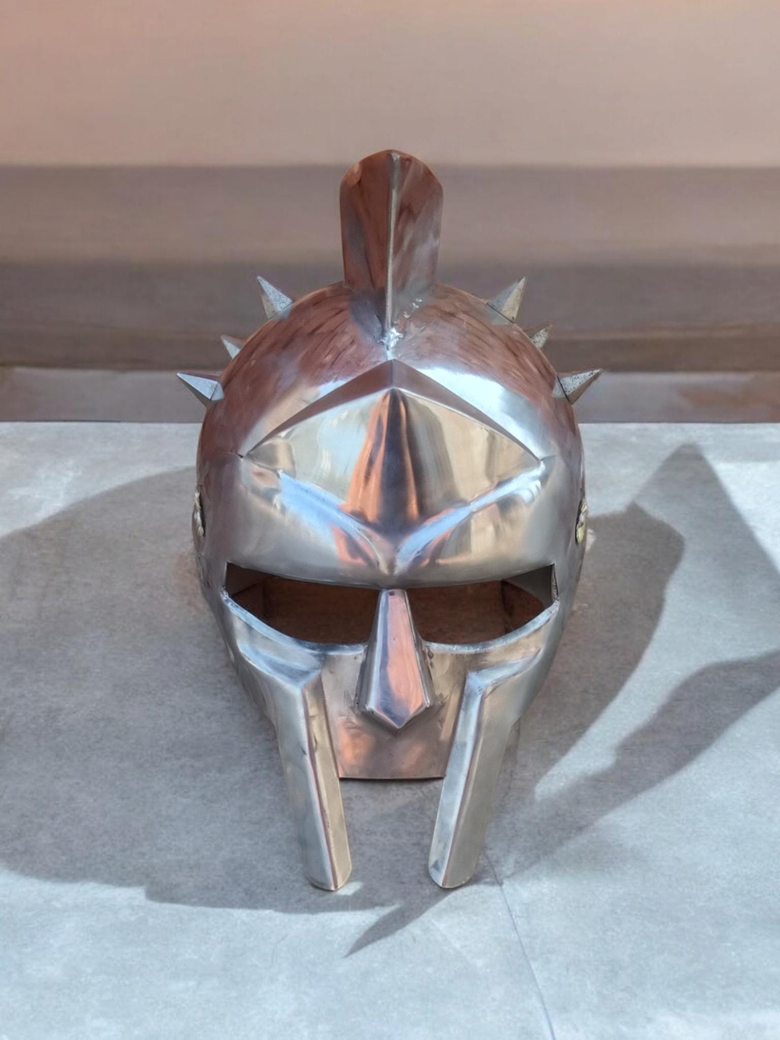 Maximus Gladiator Helmet: Solid Iron Roman Armour, Adult Size - Etsy