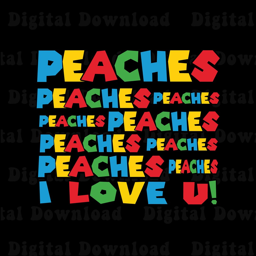 Super Mario Peaches Te Amo Png Princesa Peach Png Luigi Png - Etsy España