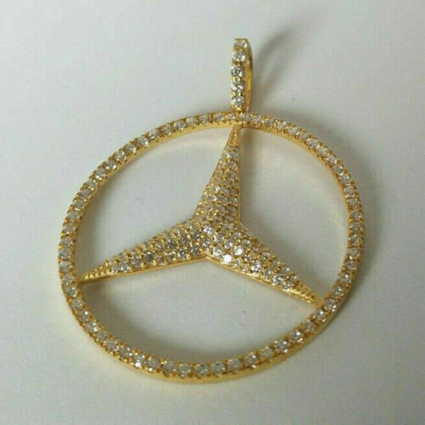 Mercedes Benz Logo Diamond Pendant - Etsy