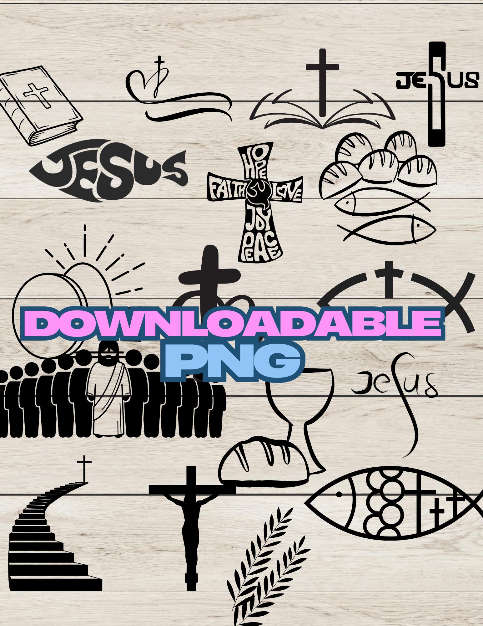16 Christian + Jesus Cricut PNG Digital Graphic - Etsy