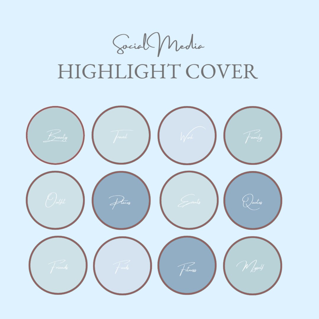12 Baby Blue Instagram Highlights / Canva Highlight Templates ...
