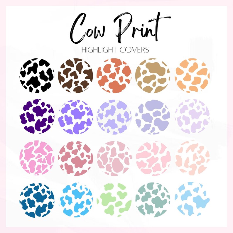 20 Cow Print Instagram Highlights / Canva Highlight Templates - Etsy