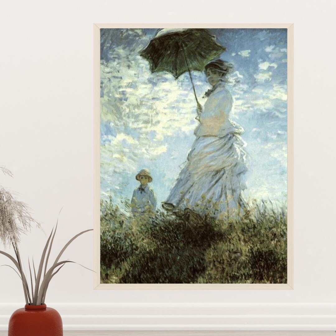 Women With a Parasol Print, Claude Monet Impressionist Painting, Madame ...