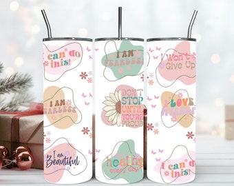 Positive Affirmation Tumbler Wrap, Inspirational Quotes Tumbler Wrap ...