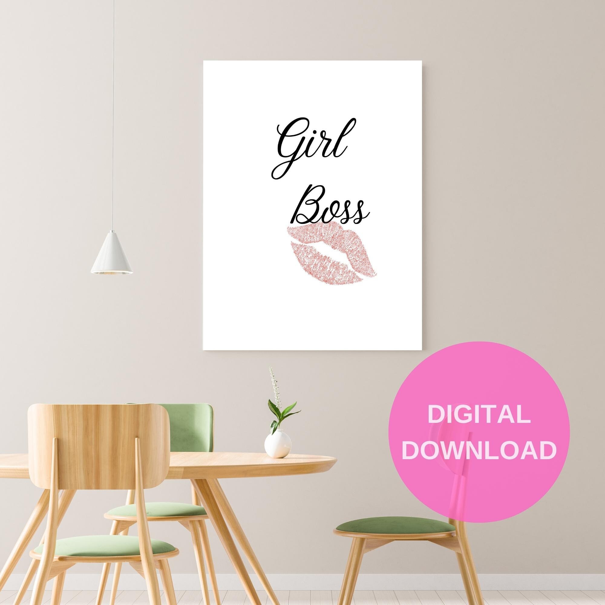 Girl Boss Wall Decor, Girl Boss Printable Wall Art, Boss Lady Printable ...