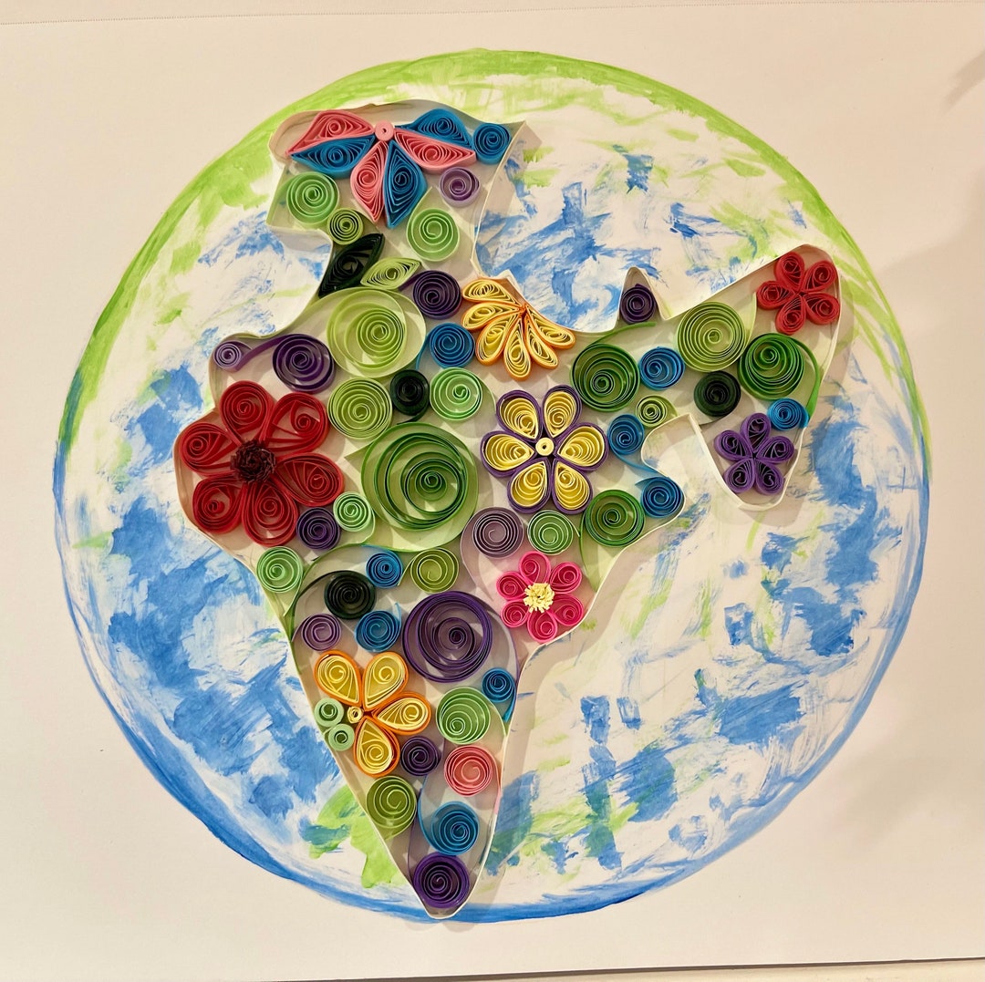 Quilling Geographic Wall Art - Globe - India Map - Etsy