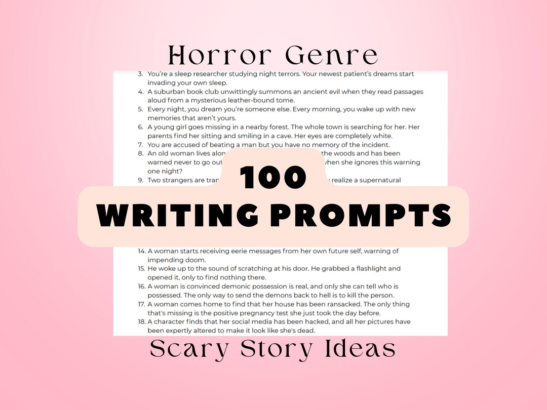 100 Horror Writing Prompts, Story Ideas, Printable Writing Inspiration ...