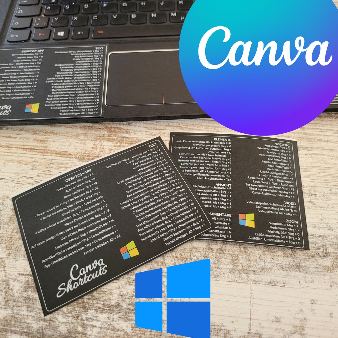 CANVA SHORTCUT STICKER for Notebook 2 Black Self-adhesive Labels With a ...