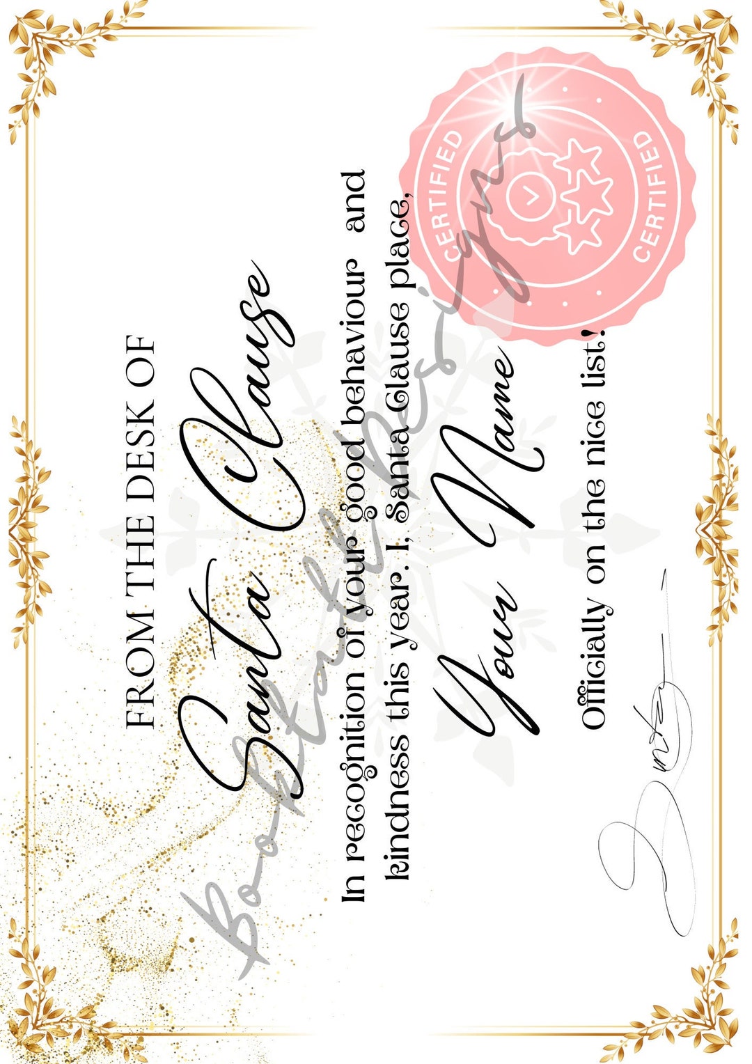 Personalised Nice List Certificates (digital Only!) - Etsy