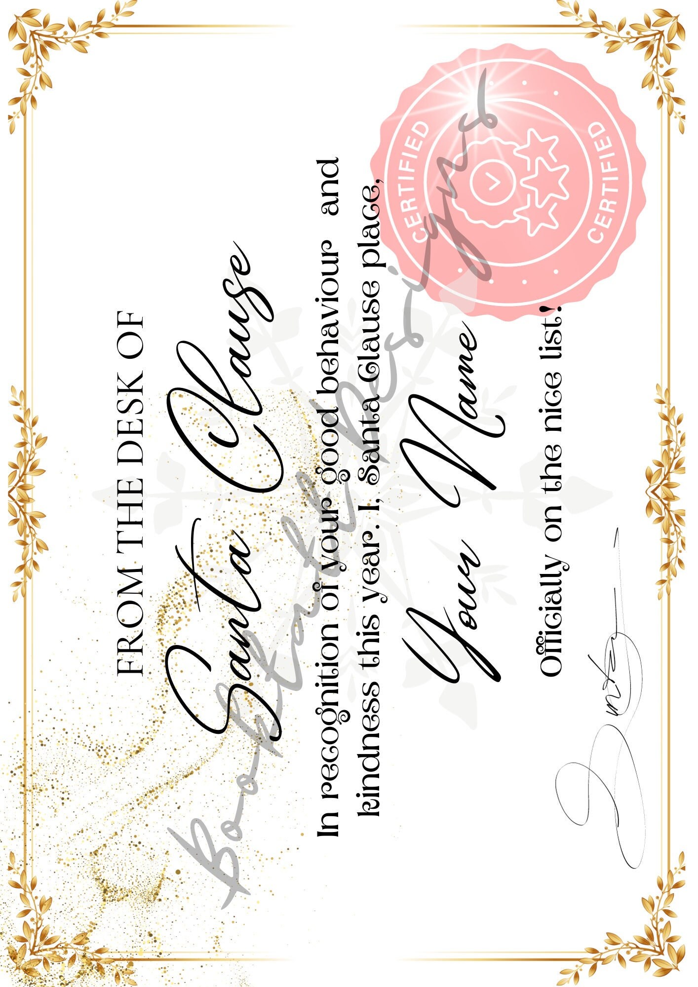 Personalised Nice List Certificates (digital Only!) - Etsy