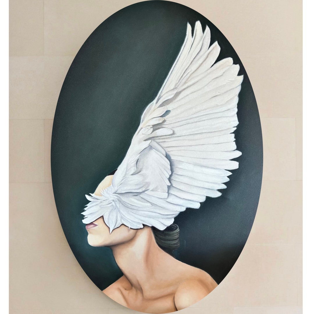Oil Painting, Girl With Wing, Oil Painting, Home Decoration, Oil Paint ...