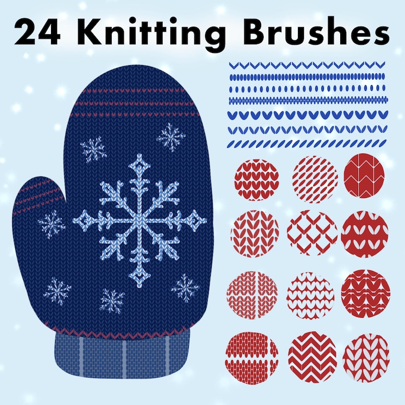 24 +7 Knitting Brushes for Procreate, Knit Brushes for Procreate, Premium Procreate Brush Set ...