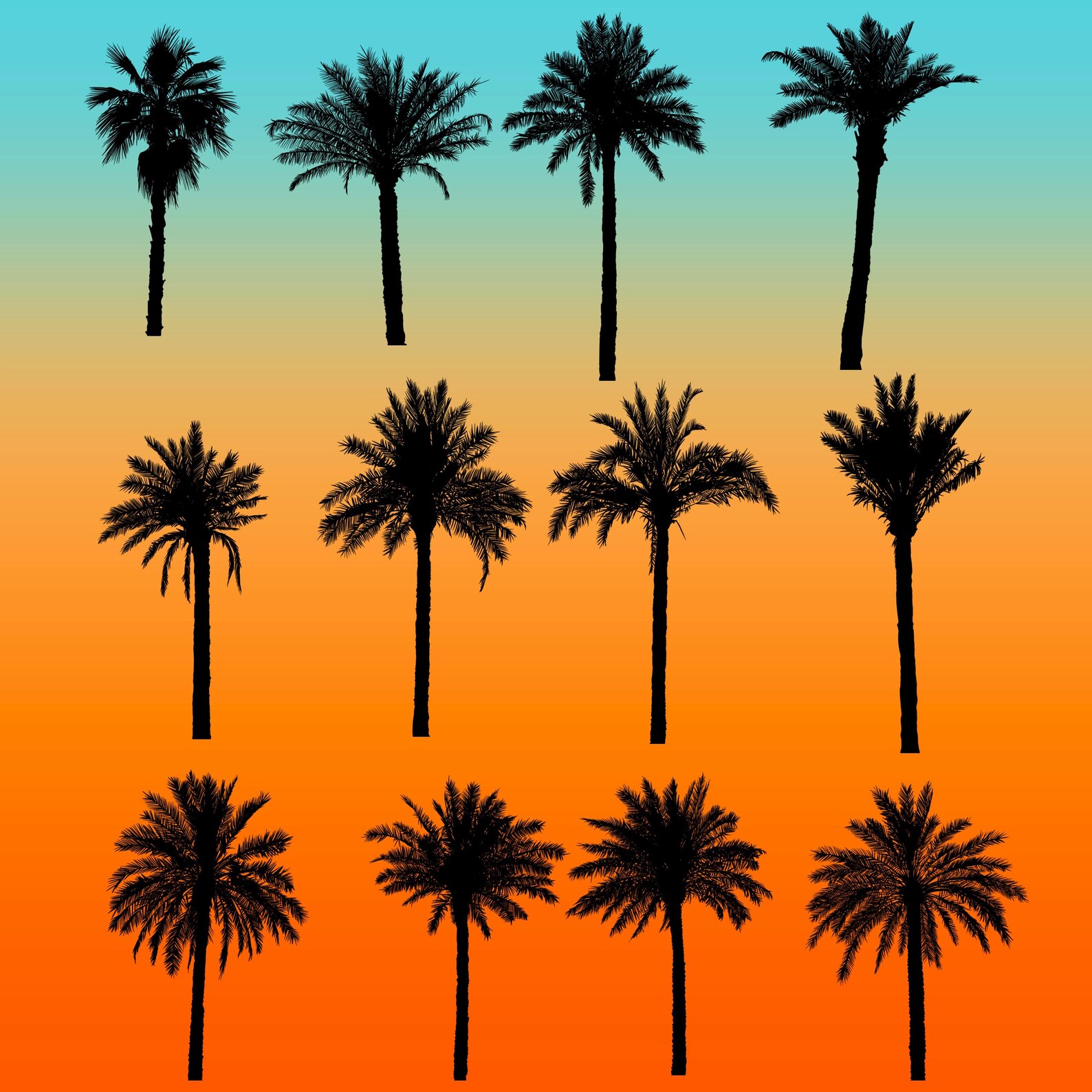 Palm Tree Stamp Brushes for Procreate, Procreate Stamp Brushes, Premium ...