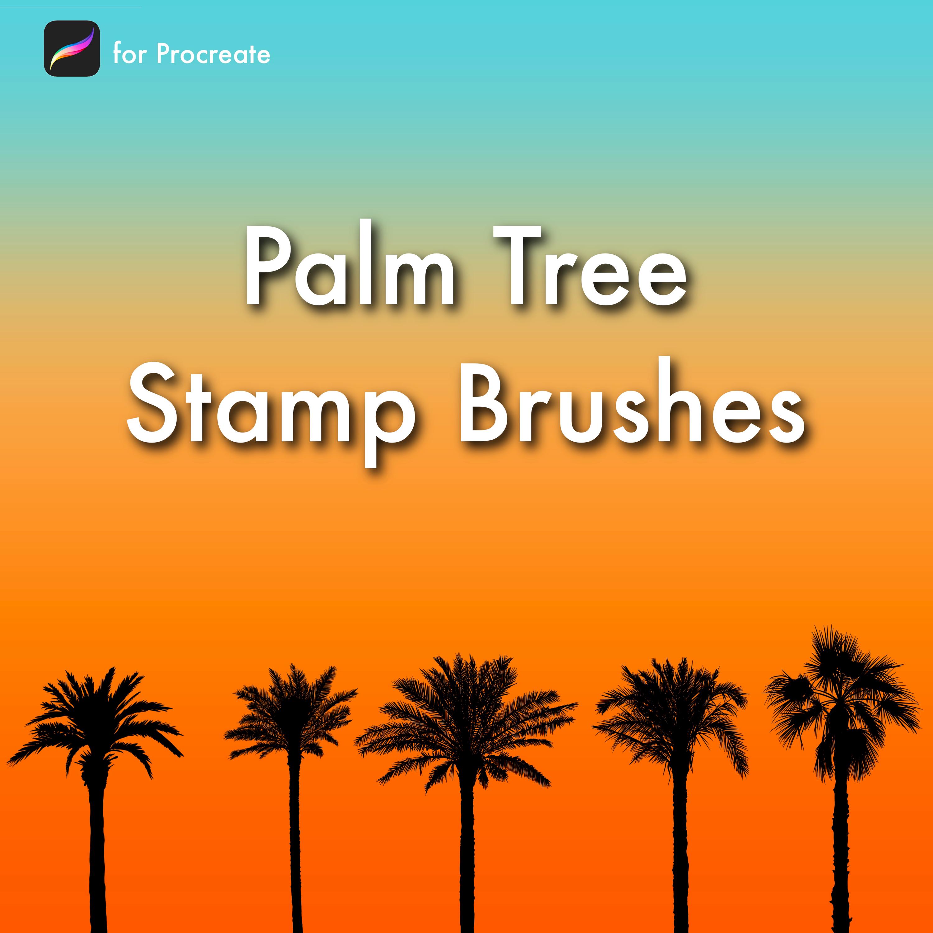 Palm Tree Stamp Brushes for Procreate, Procreate Stamp Brushes, Premium ...