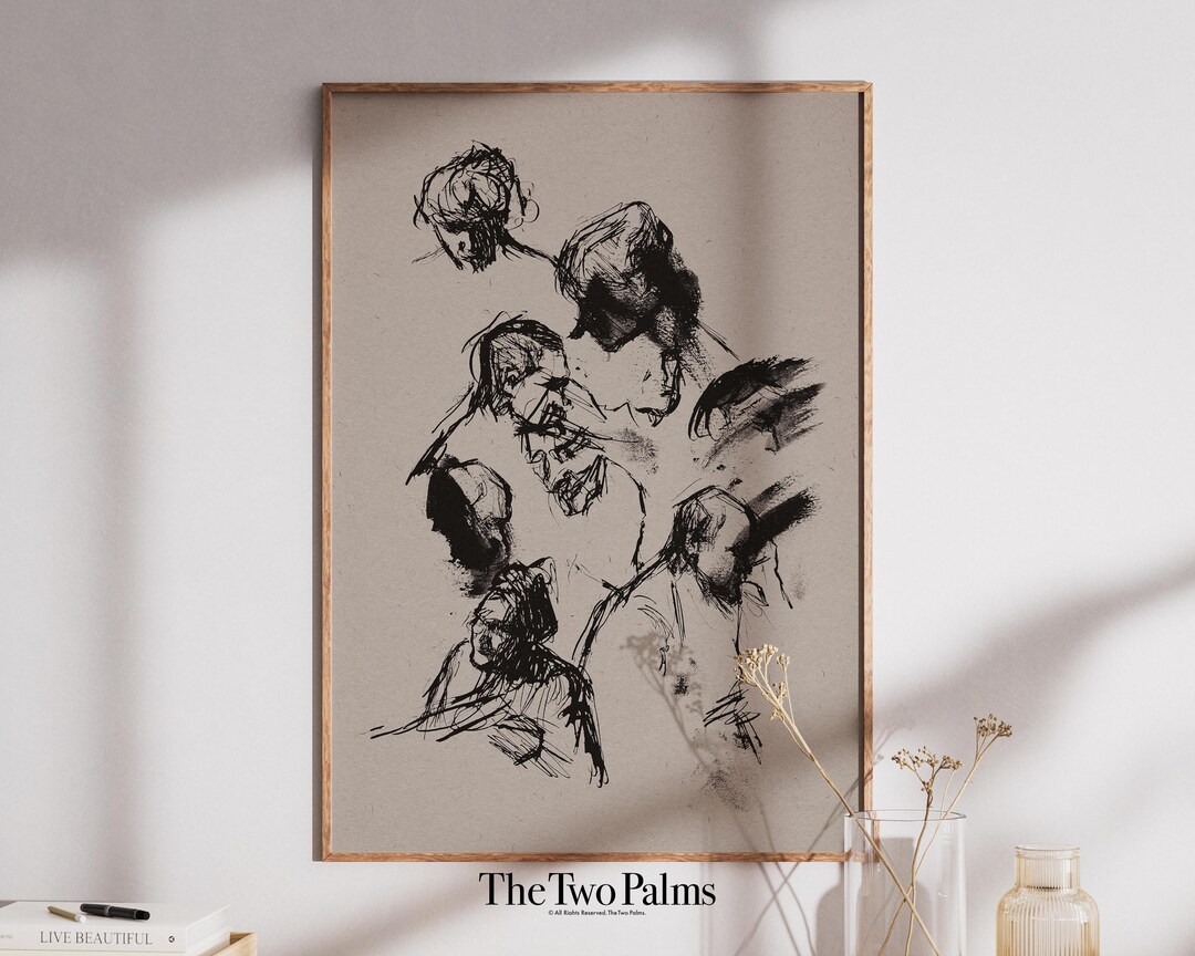 Rustic Moody Portrait Sketches - Vintage Life Study Drawings, Dark ...