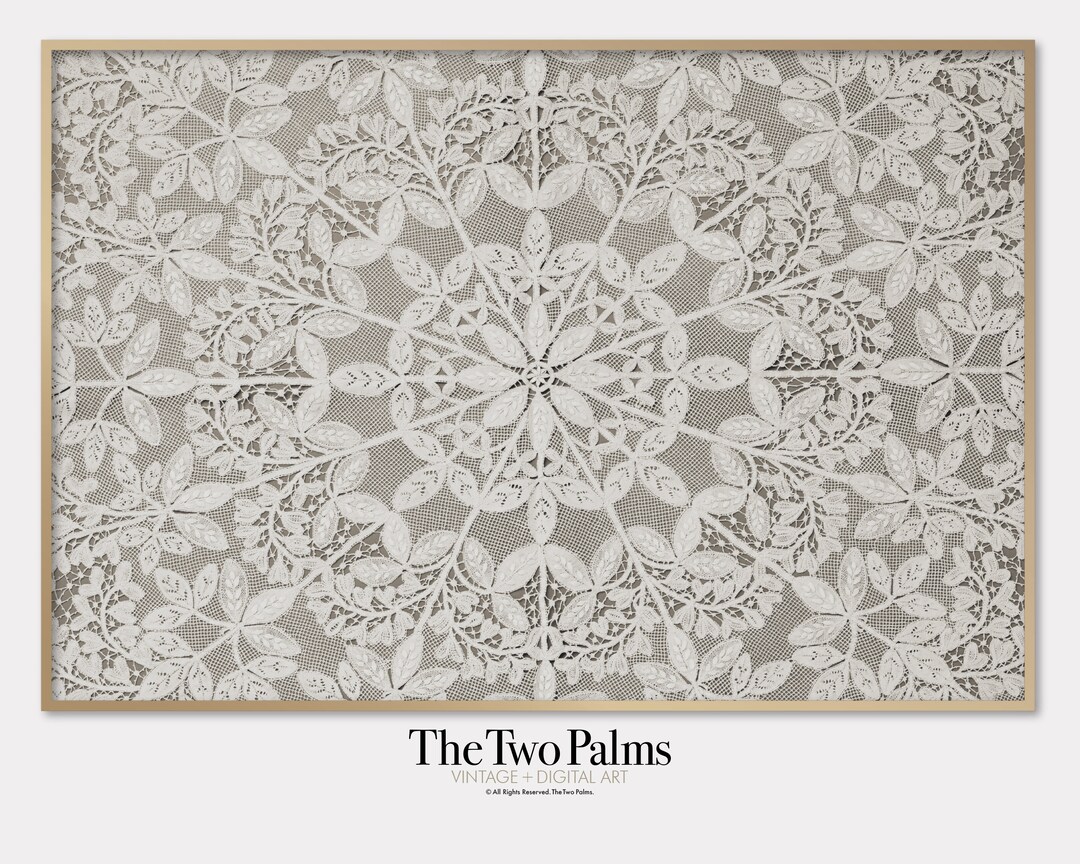 Ornate White Lace Textile Print, Vintage Wall Art, Printable Digital ...