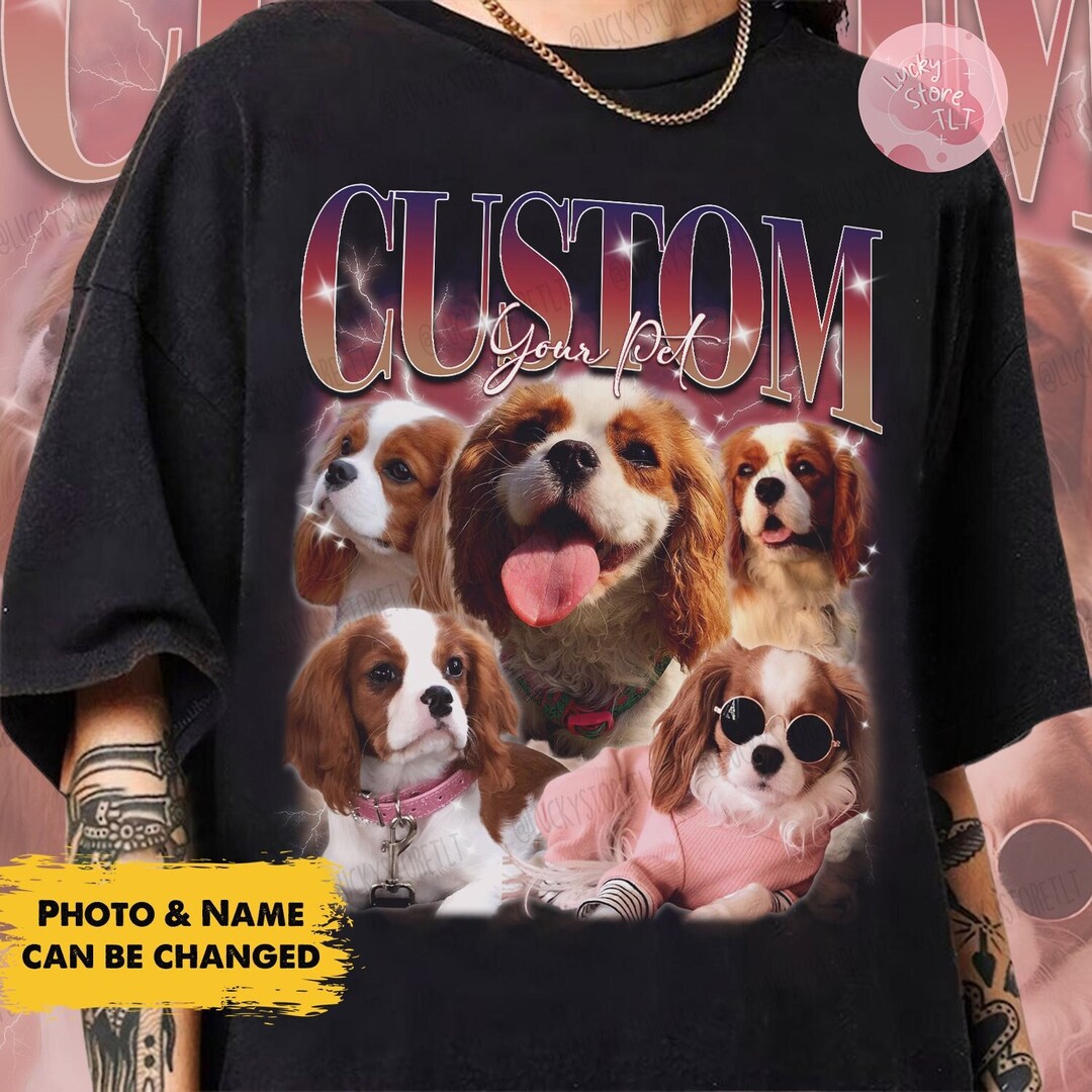 Custom Pet Bootleg Shirt, Custom Retro Dog Bootleg Shirt,custom Photo ...