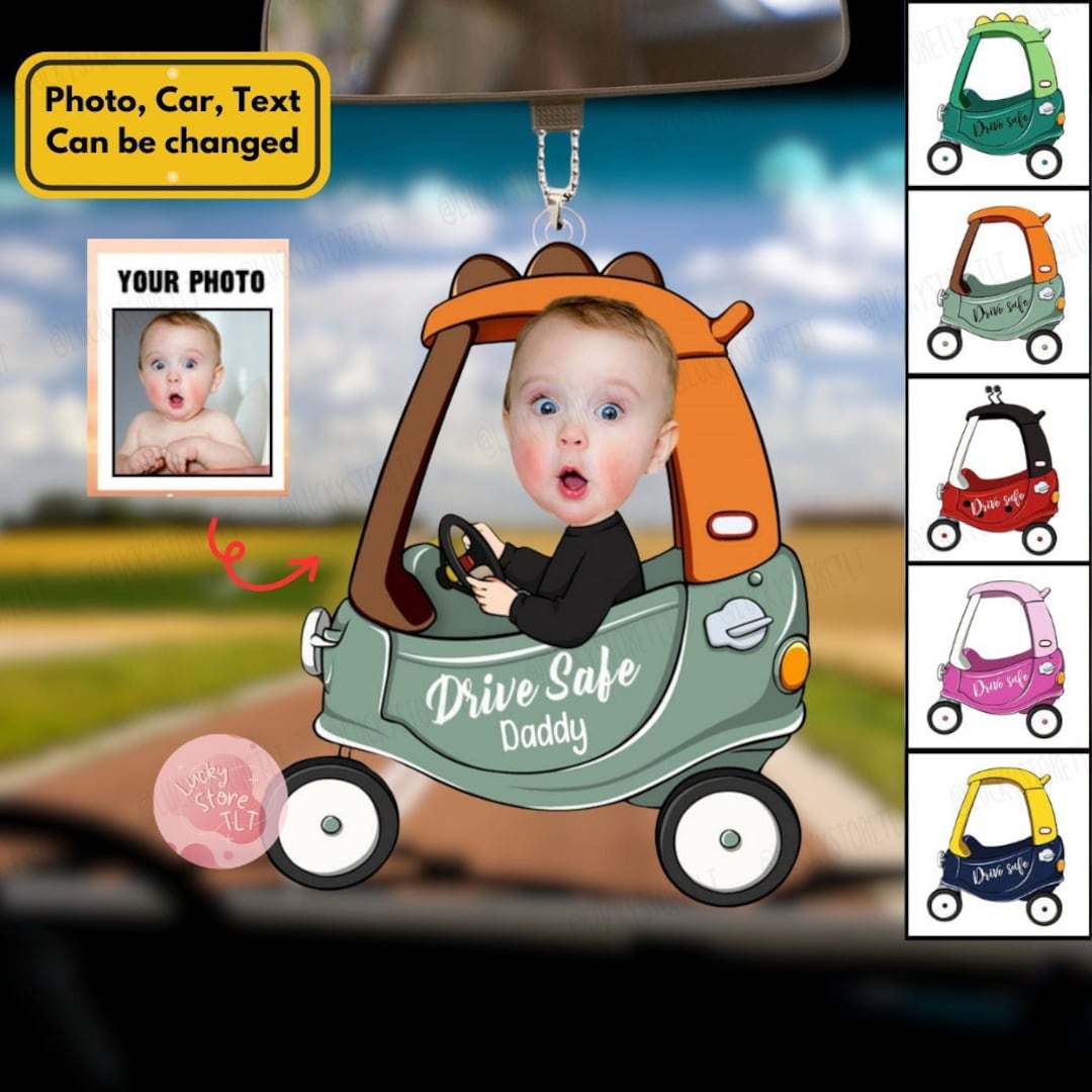 Custom Car Photo Ornament, Drive Safe Daddy Car Hanger, Drive Safe ...