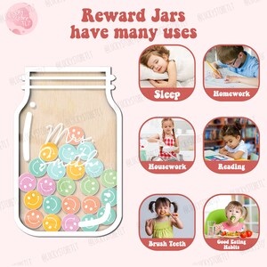 Personalized Teacher Cute Smiley Face Reward Jar, Colorful Classroom ...