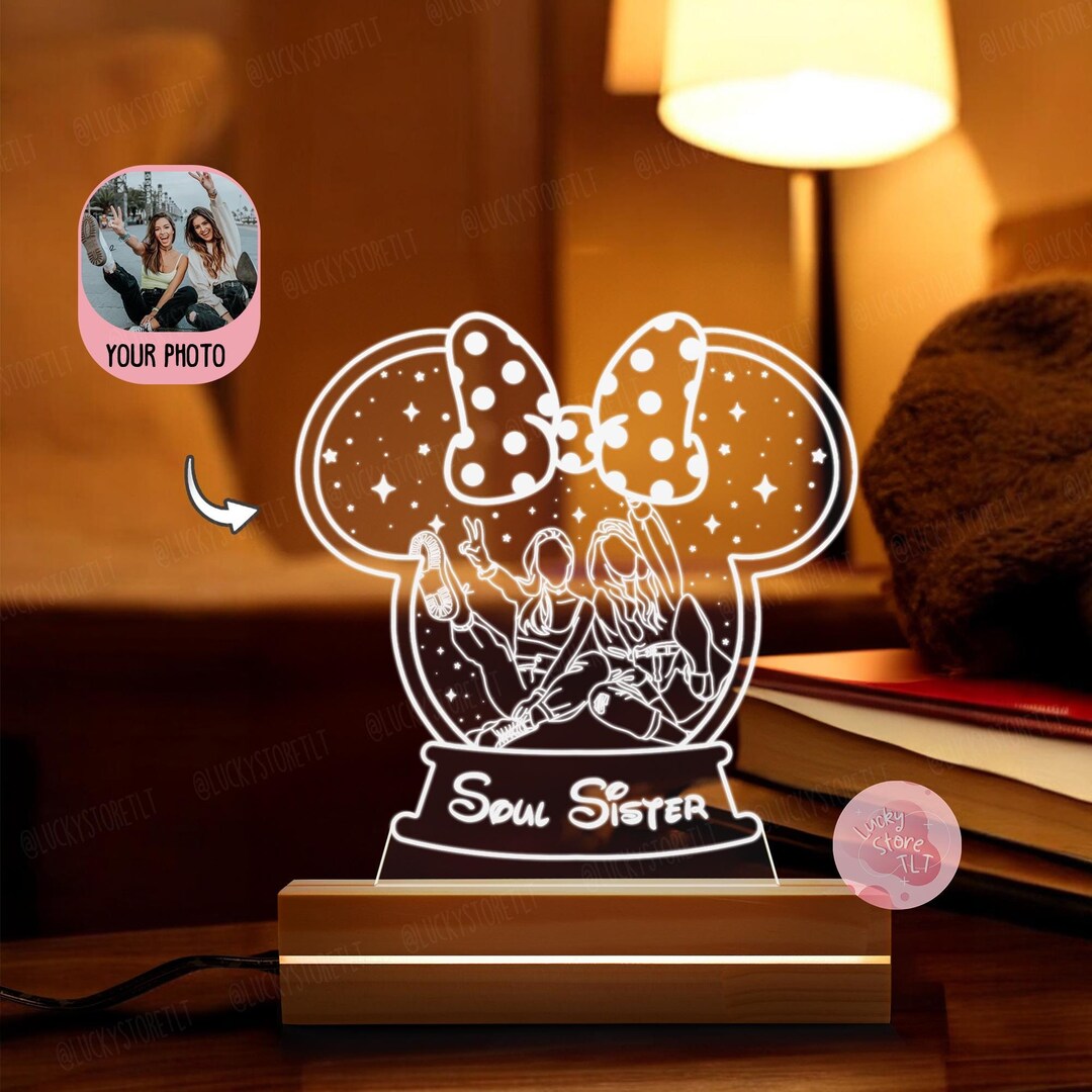 Personalized Bestie Photo Collage Night Light, Custom Bestie Gifts, BFF ...