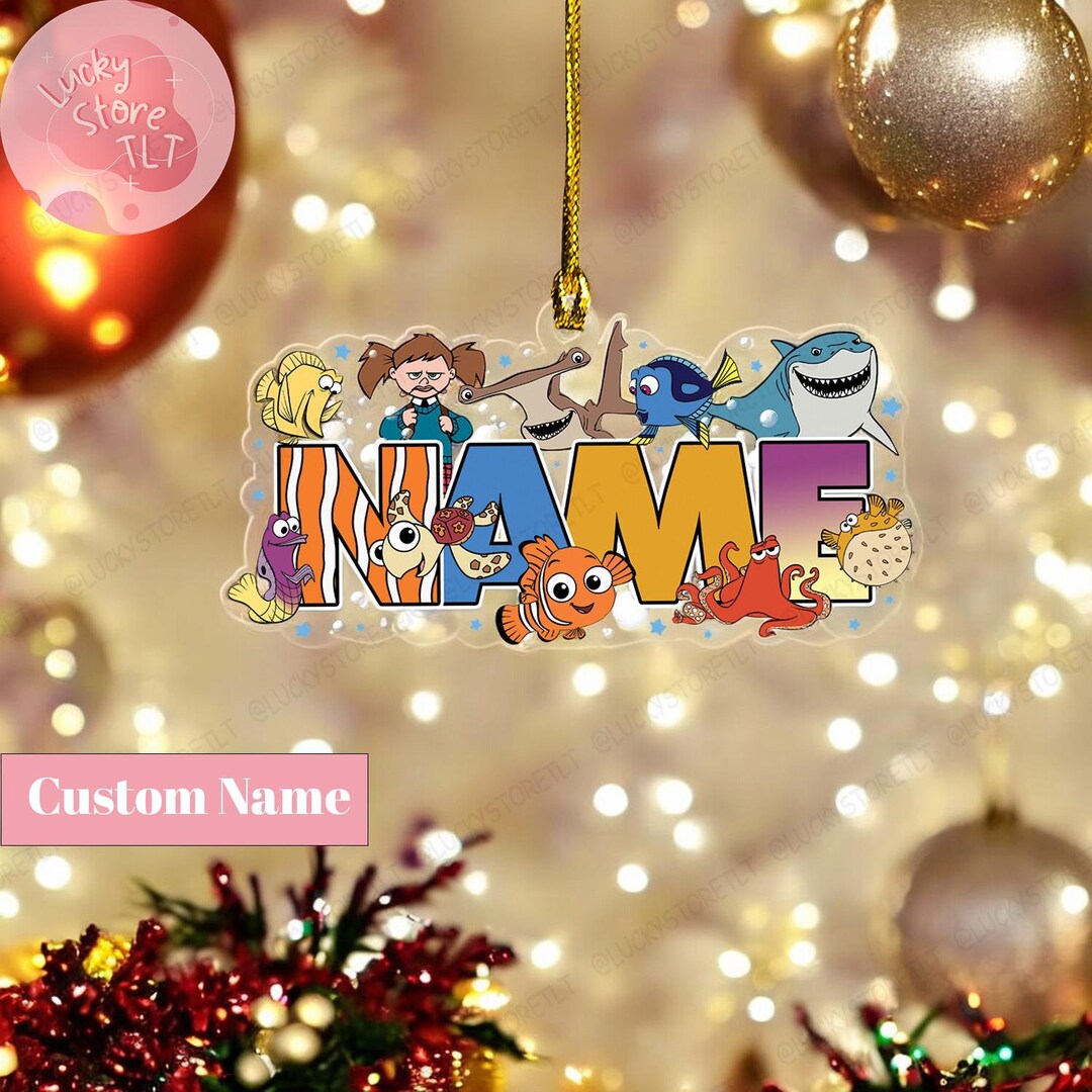 Personalized Disney Pixar Finding Nemo Christmas Ornament, Custom Name ...
