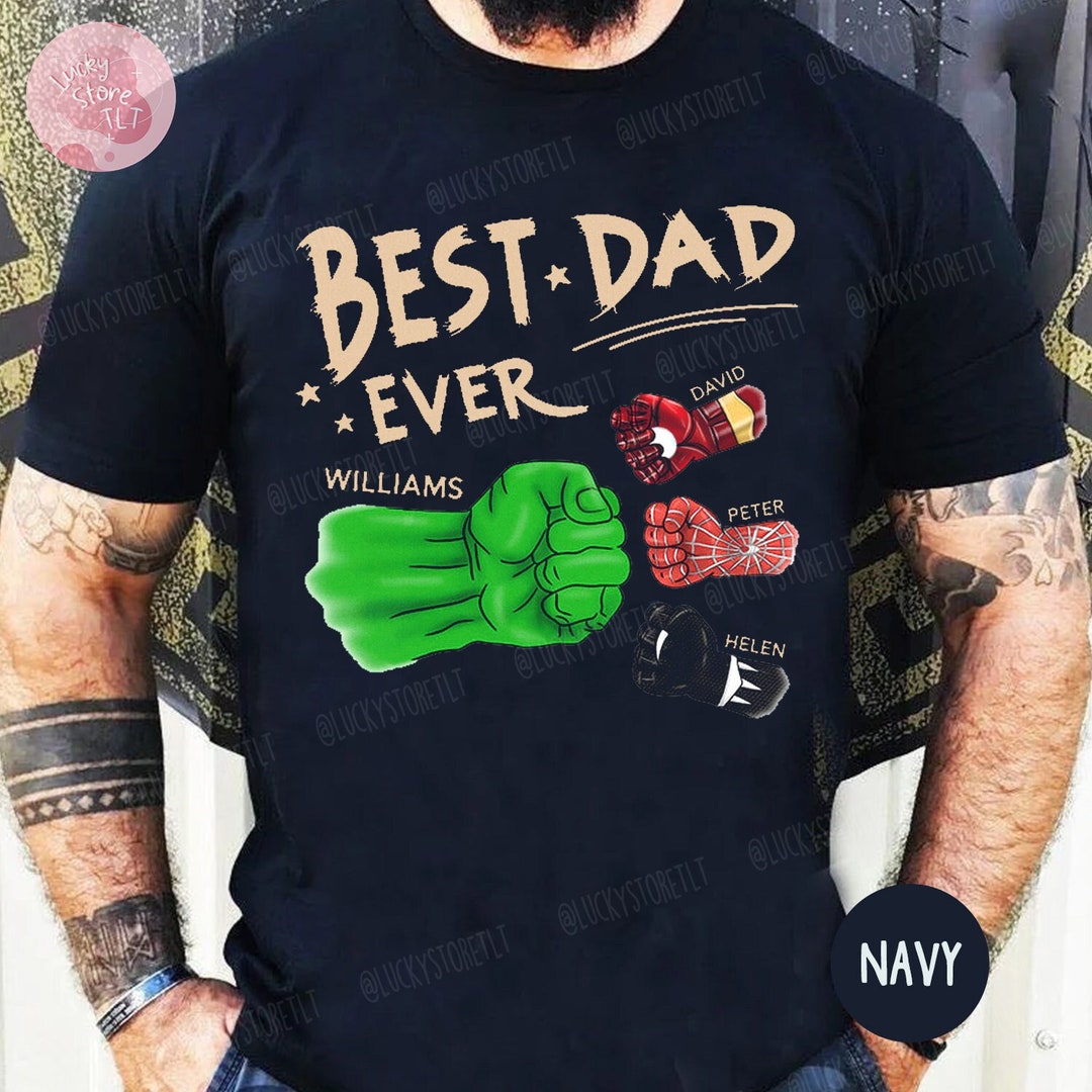 Personalized Best Dad Shirt, Best Dad Ever, Avengers Dad Shirt, It's A ...