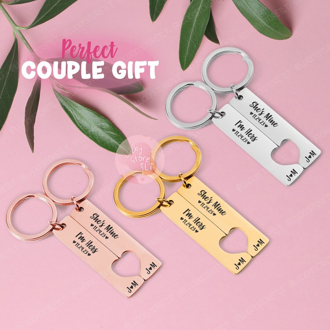 Custom Matching Lesbian Couple Keychains, Personalized Gift for LGBT ...