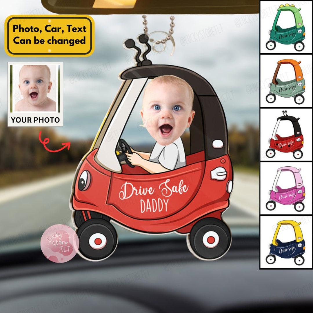 Custom Car Photo Ornament, Drive Safe Daddy Car Hanger, Drive Safe ...