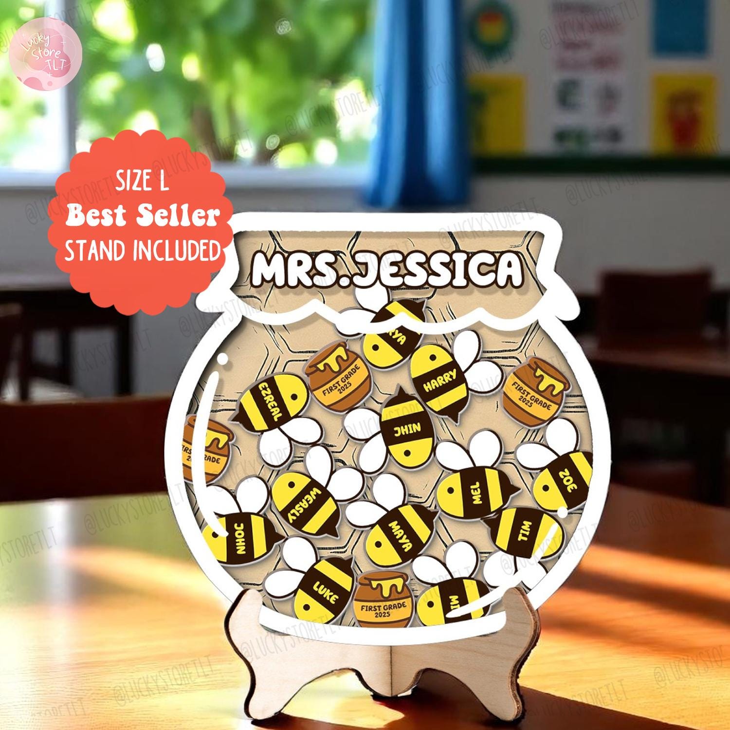 Personalized Back to School Bee Reward Jar, Colorful Classroom Decor ...