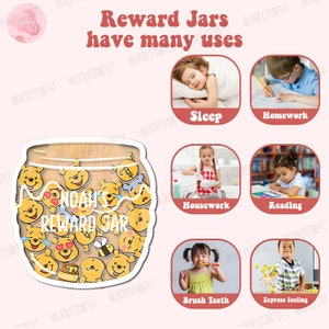 Personalized Cute Winnie Pooh Honey Reward Jar for Kids, Disney Pooh ...