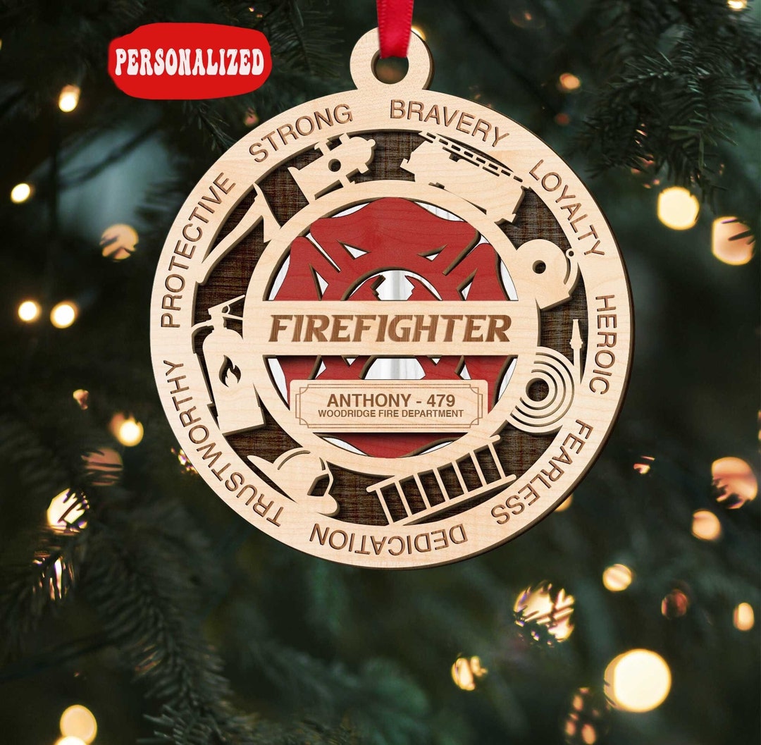 Personalized Firefighter Armor Ornament, Proud Firefighter Ornament ...