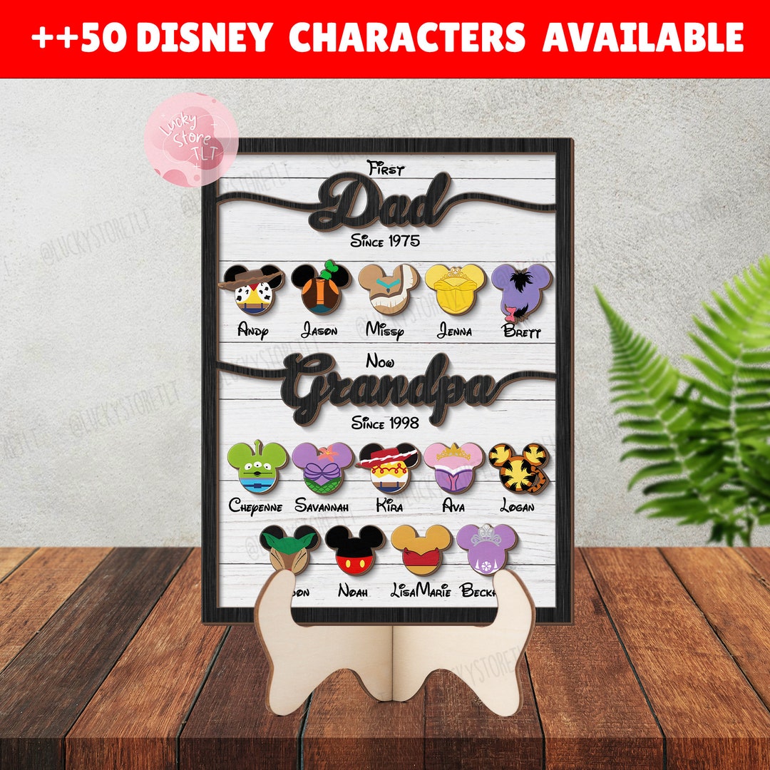 Personalized Disney First Dad Now Grandpa Ever Wooden Sign, Custom ...
