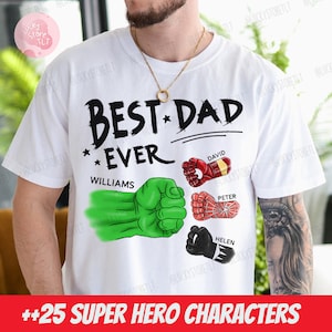 Personalized Best Dad Shirt, Best Dad Ever, Avengers Dad Shirt, It's A ...