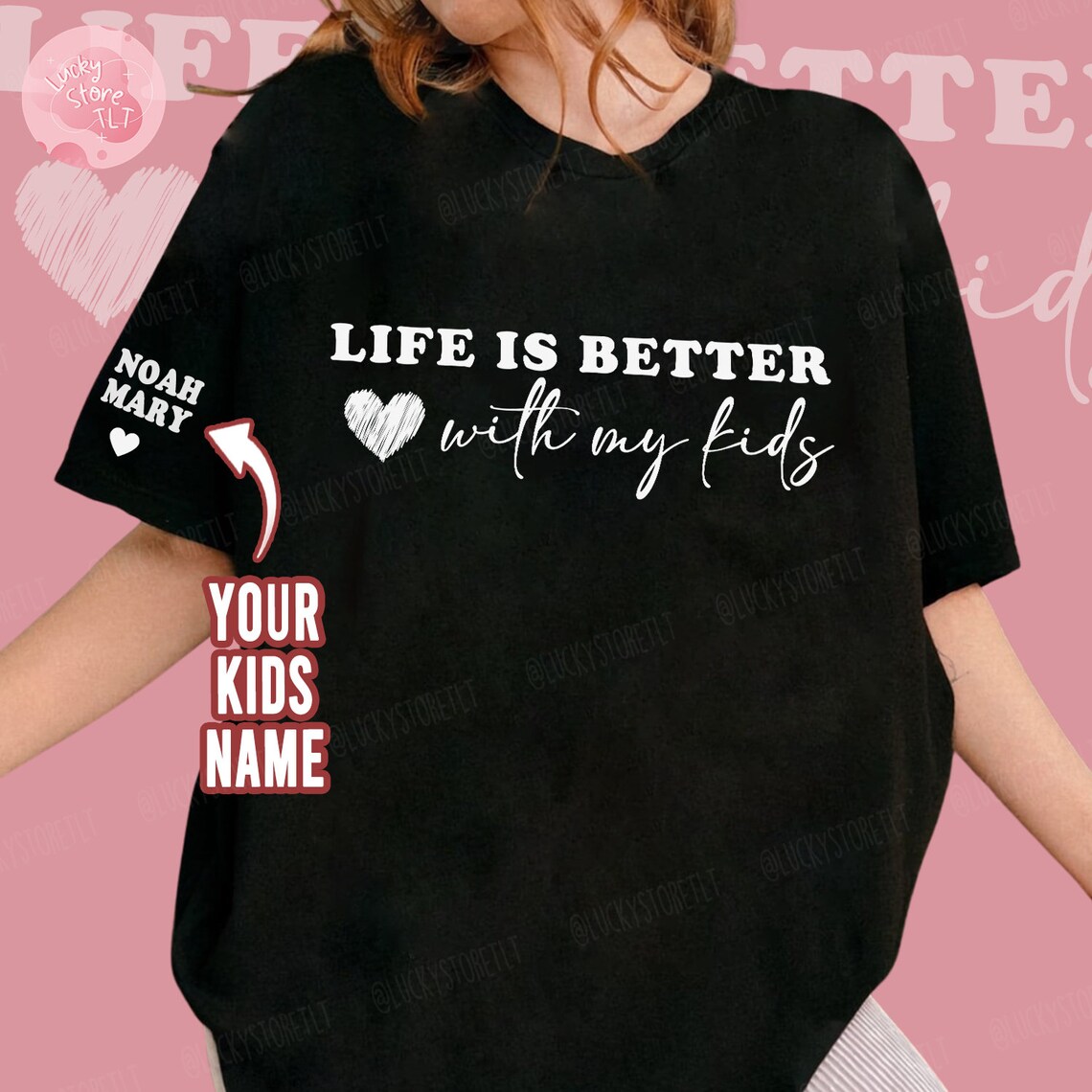 Custom Life is Better Shirt With Kid Name, Custom Mom Shirt With Kids ...