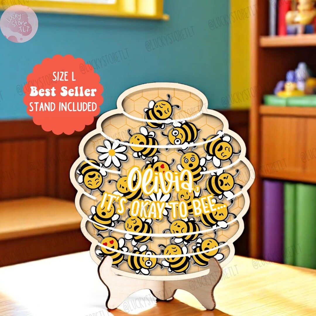 Personalized Cute It's Okay to Bee Reward Jar for Kids, Colorful ...