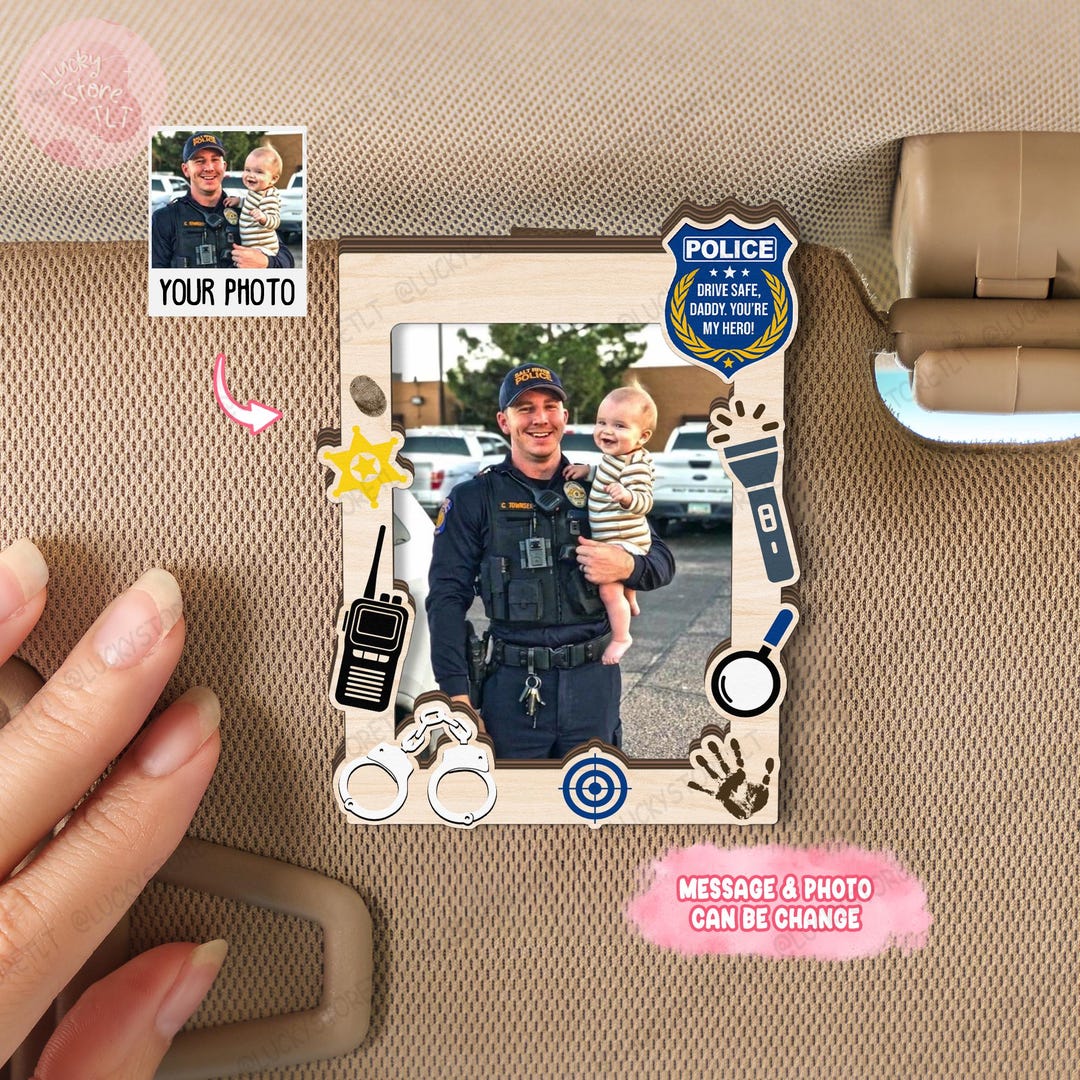Personalized Drive Safe Daddy Police Officer Badge Car Visor Clip ...