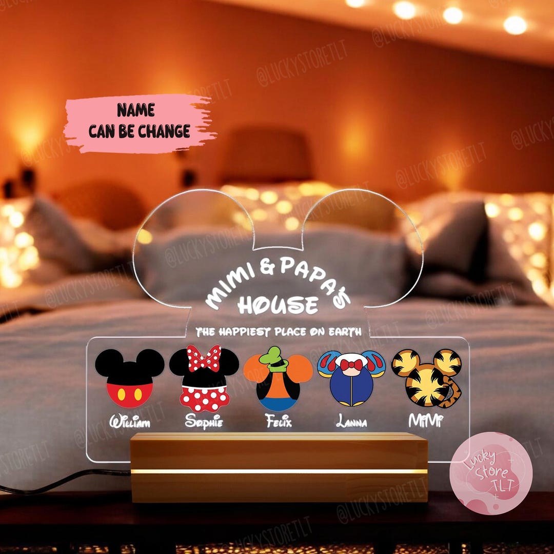 Personalized Disney Best Dad Grandpa Ever Night Light, Custom Disney ...