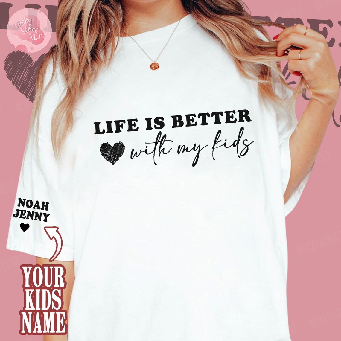 Custom Life is Better Shirt With Kid Name, Custom Mom Shirt With Kids ...