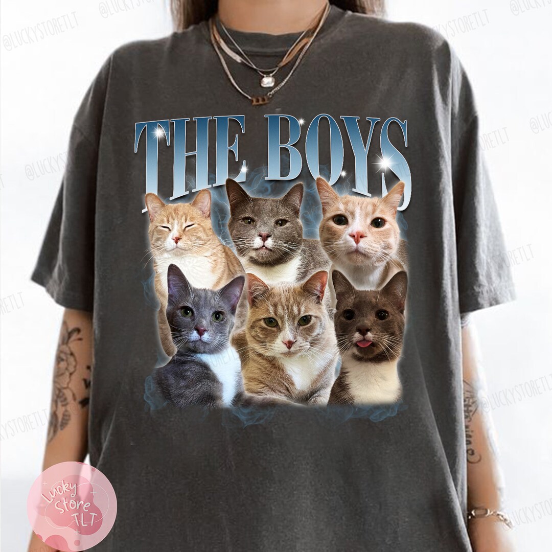 Comfort Colors Custom Your Pet Bootleg Shirt, Retro Collage Cat Shirt ...