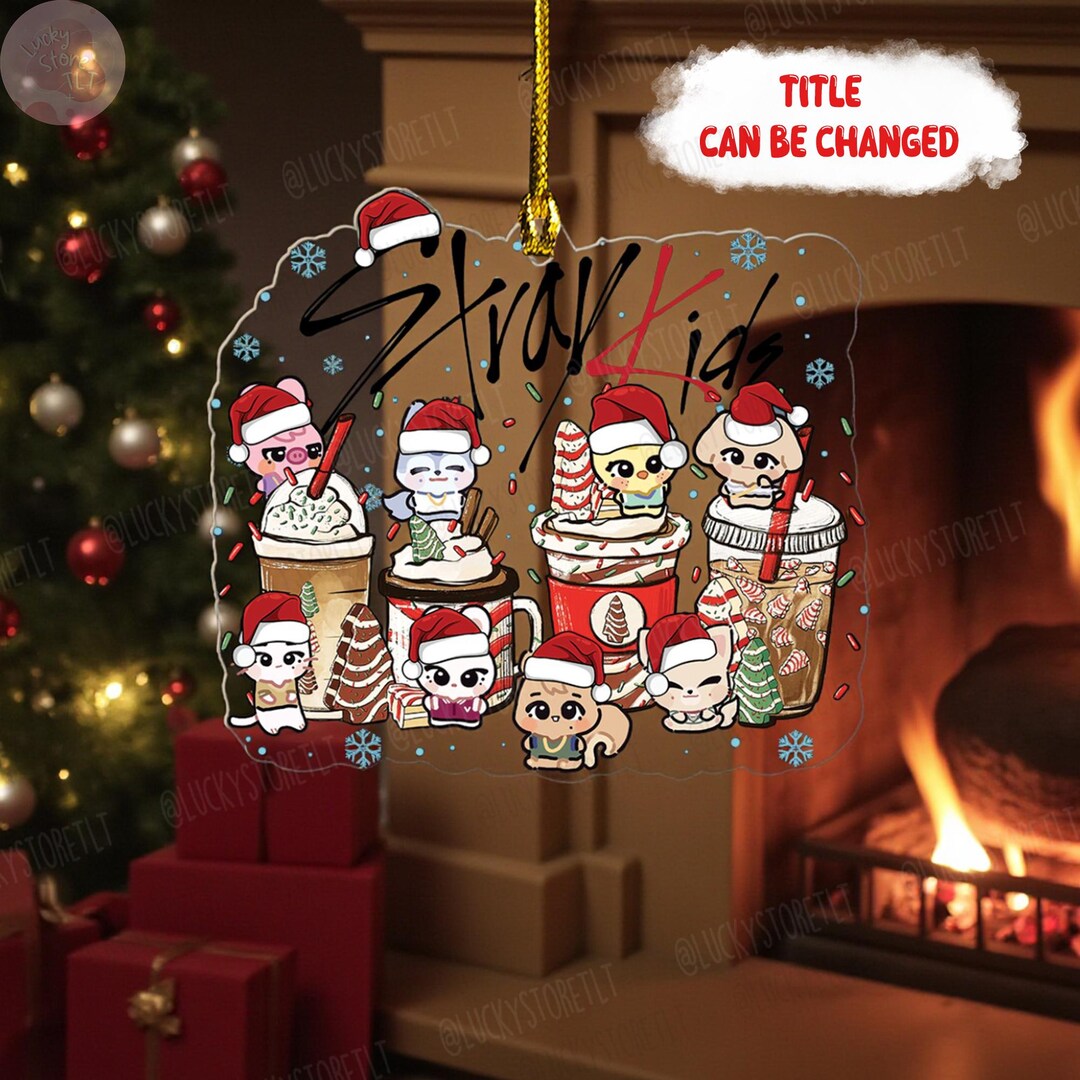 Personalized Stray Kids Christmas Ornament 2025, Cute Kpop Coffee Cup ...